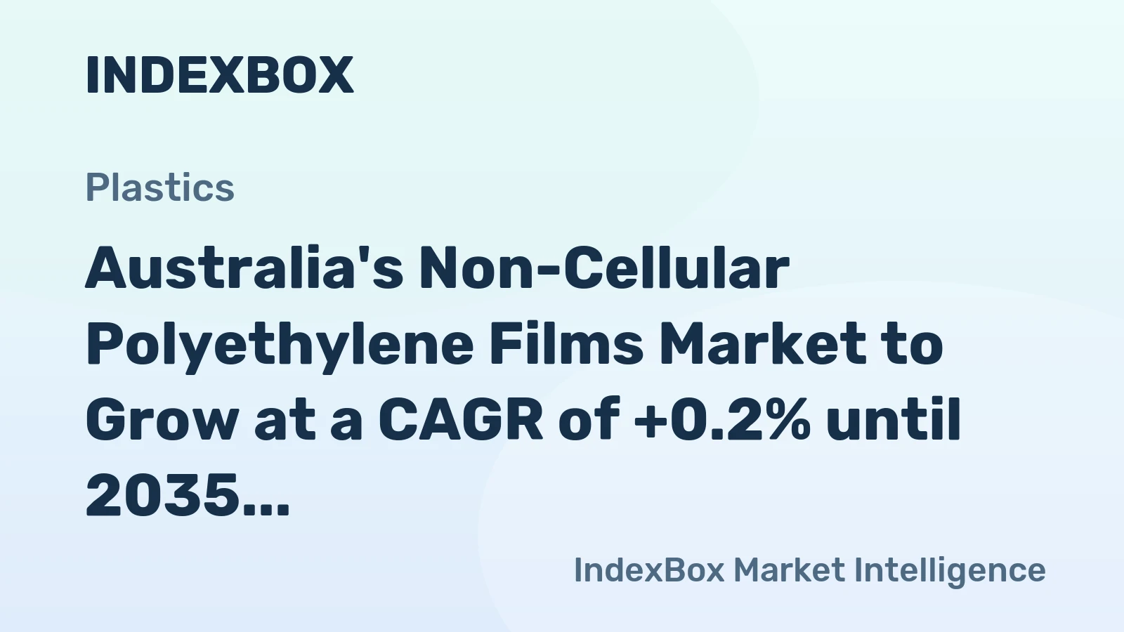 Australia's Non-Cellular Polyethylene Films Market to Grow at a CAGR of +0.2% until 2035