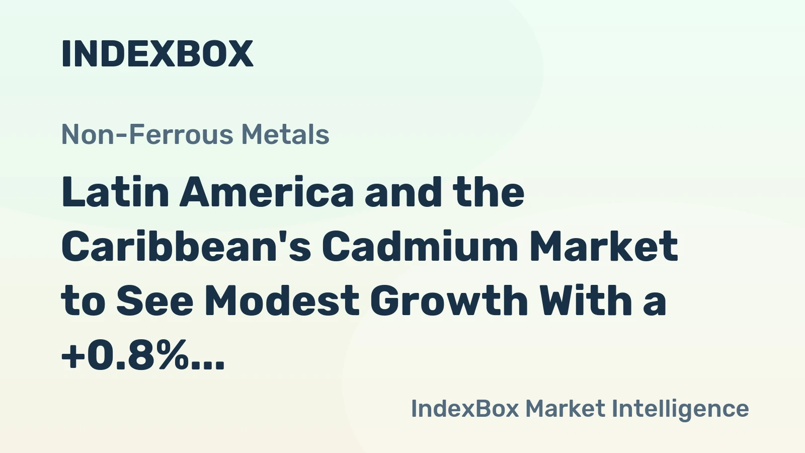 Latin America and the Caribbean's Cadmium Market to See Modest Growth With a +0.8% CAGR in Value