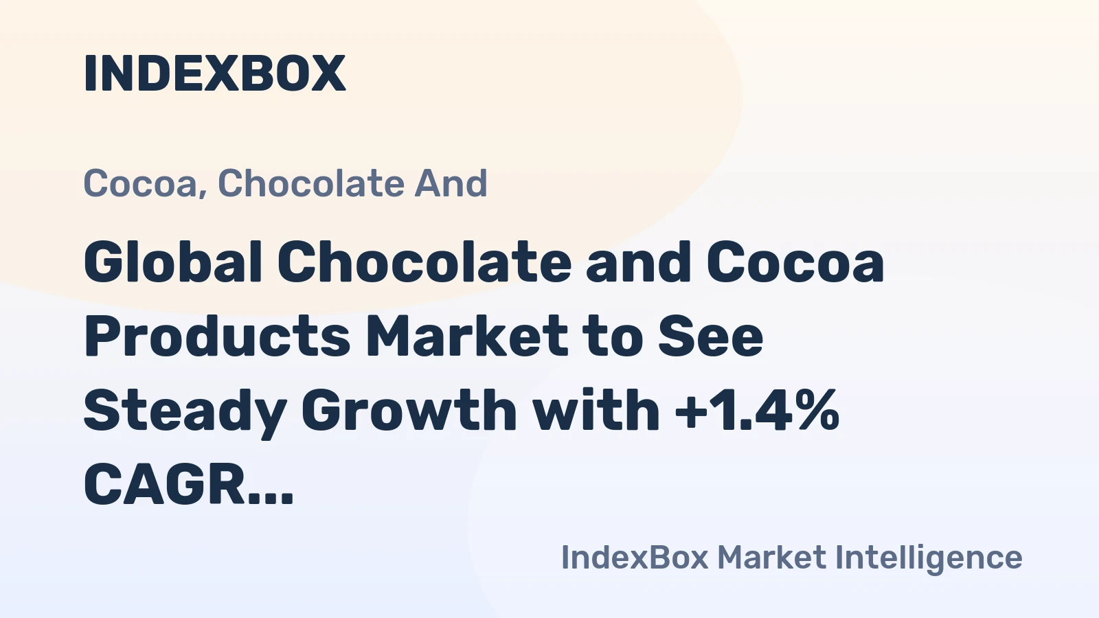 Global Chocolate and Cocoa Products Market to See Steady Growth with +1.4% CAGR from 2024 to 2035