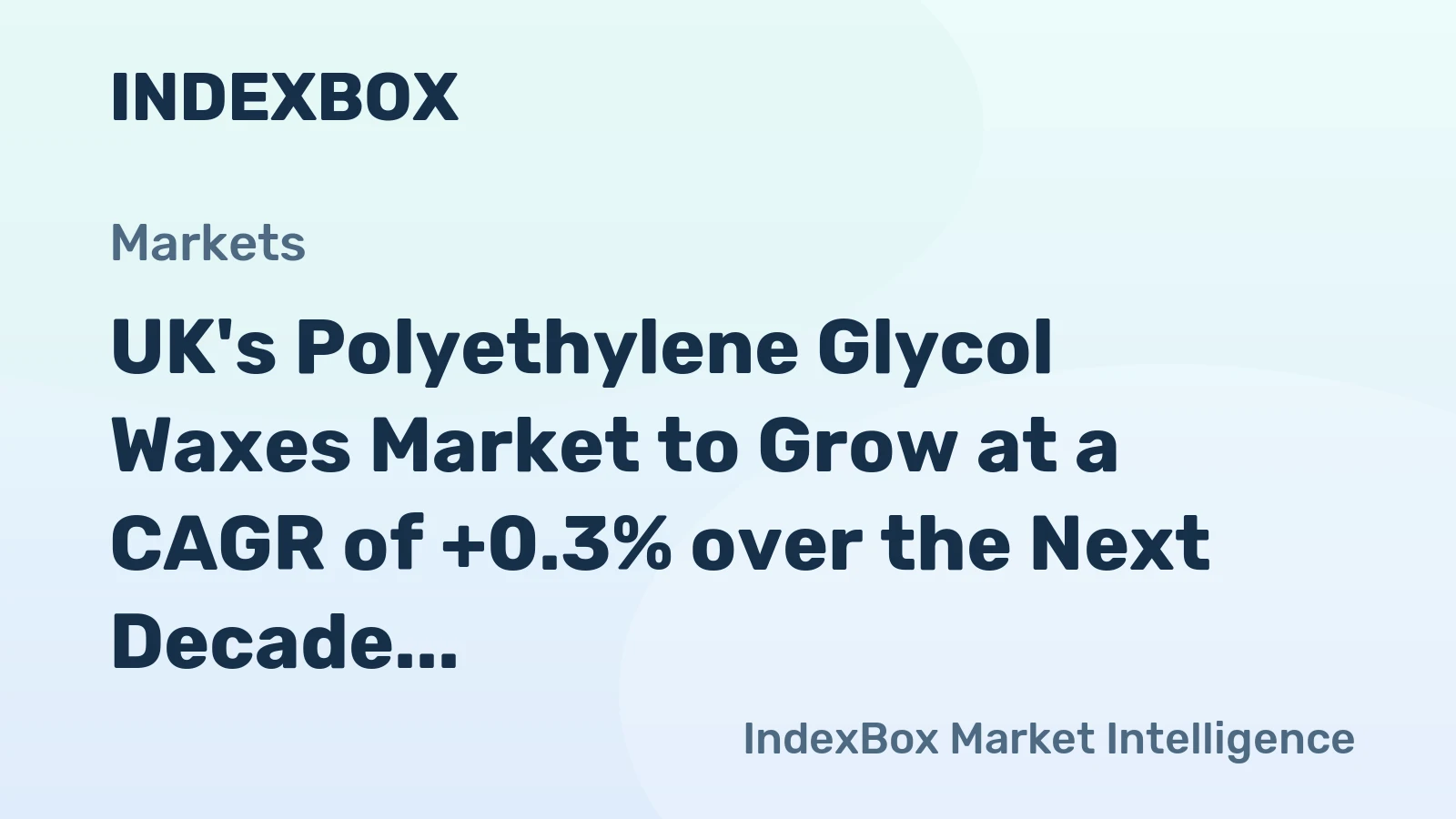 UK's Polyethylene Glycol Waxes Market to Grow at a CAGR of +0.3% over the Next Decade, Reaching 19K Tons by 2035