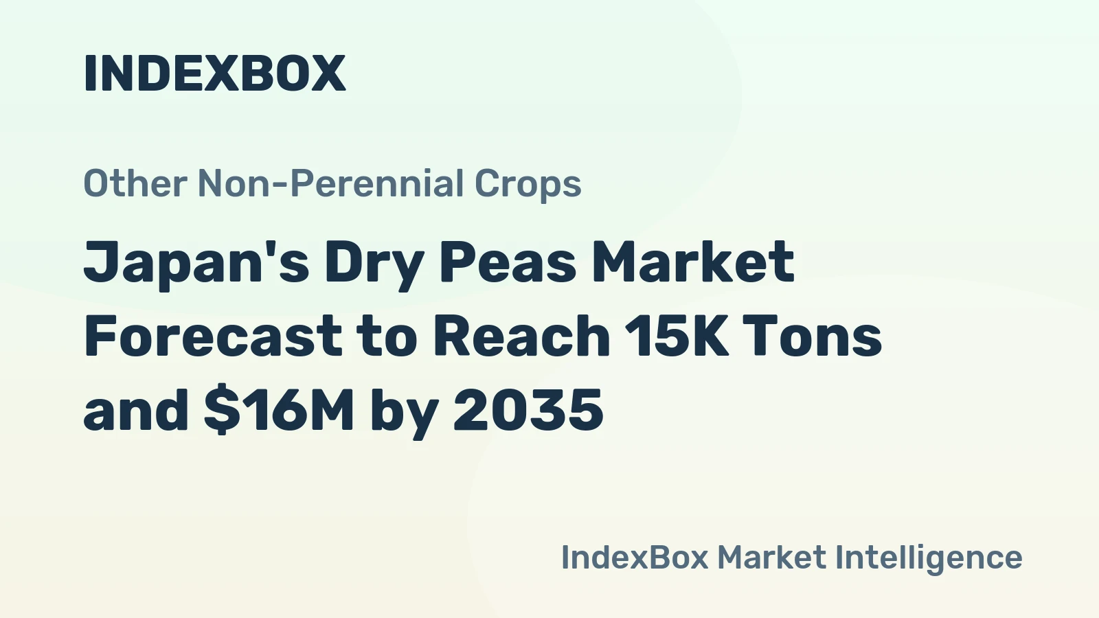 Japan's Dry Peas Market Forecast to Reach 15K Tons and $16M by 2035