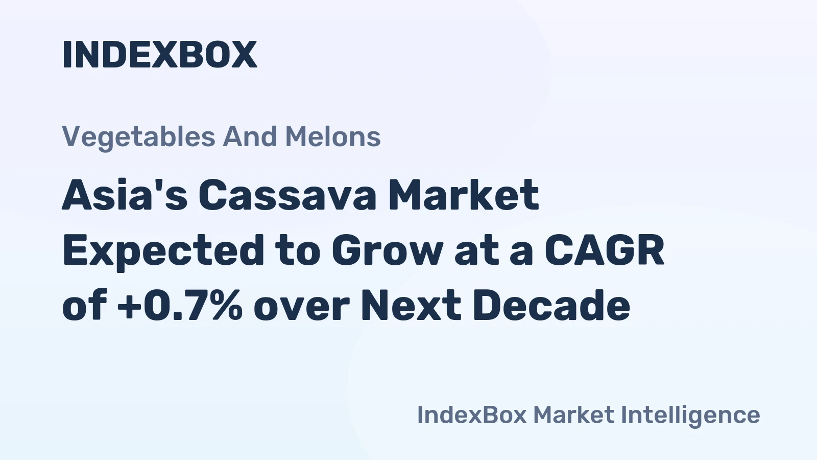Asia's Cassava Market Expected to Grow at a CAGR of +0.7% over Next Decade
