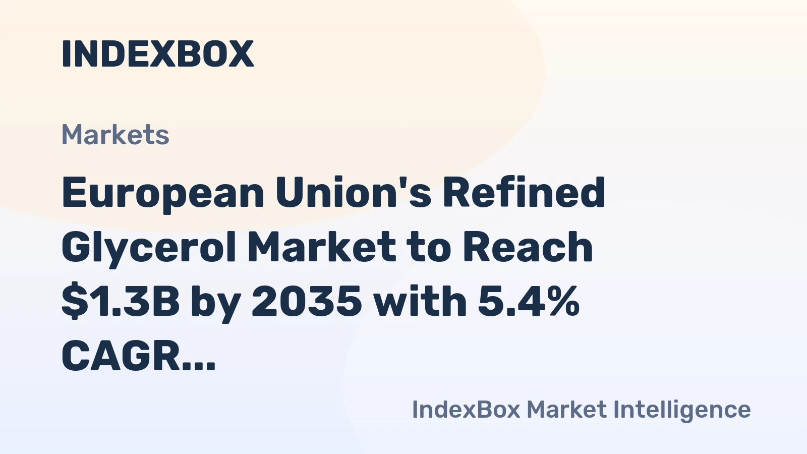 European Union's Refined Glycerol Market to Reach $1.3B by 2035 with 5.4% CAGR