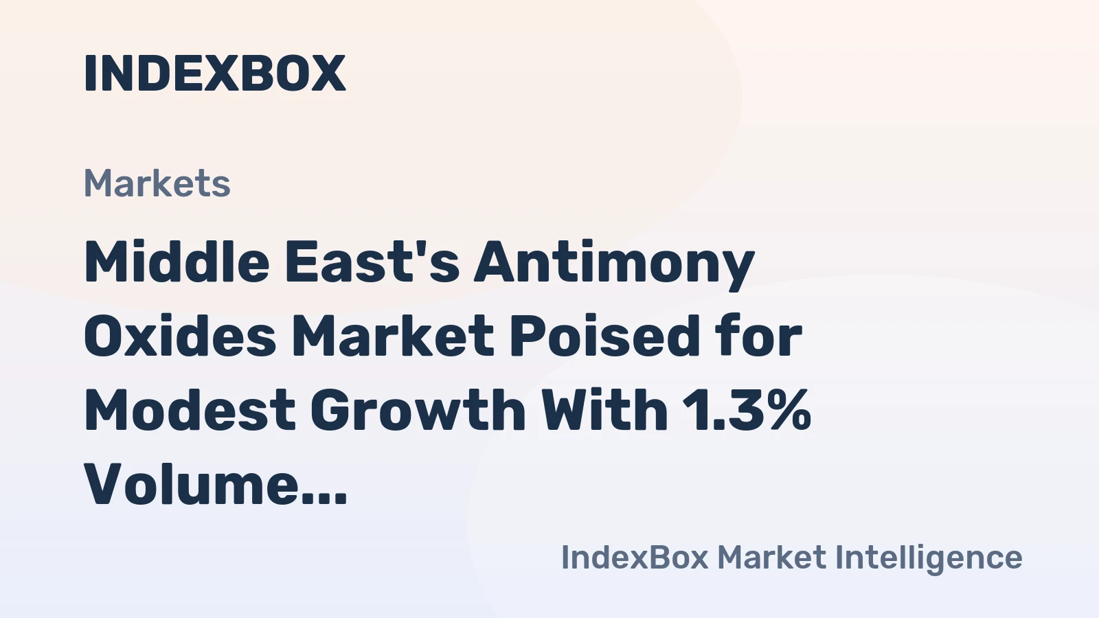 Middle East's Antimony Oxides Market Poised for Modest Growth With 1.3% Volume CAGR Through 2035