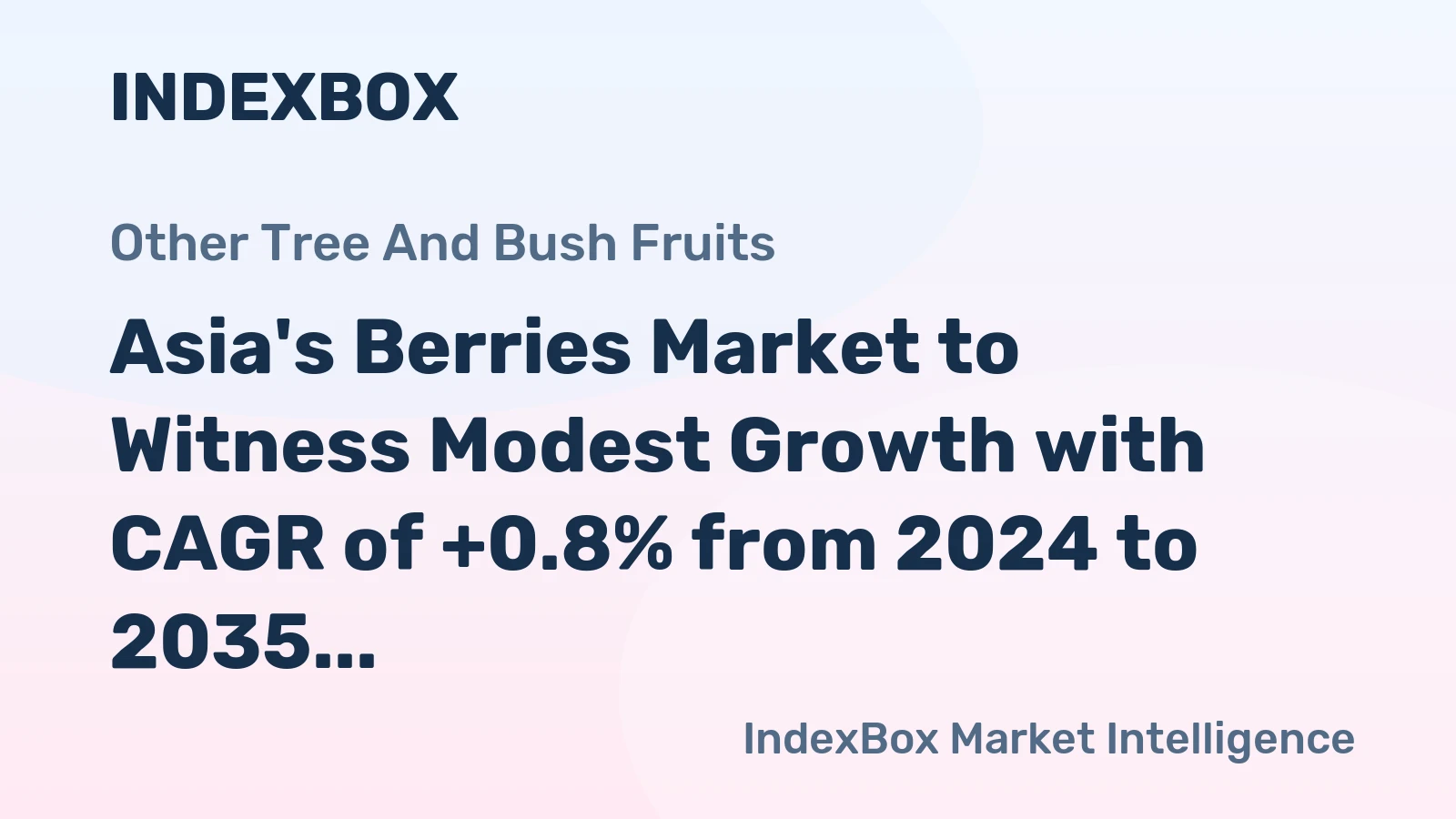 Asia's Berries Market to Witness Modest Growth with CAGR of +0.8% from 2024 to 2035