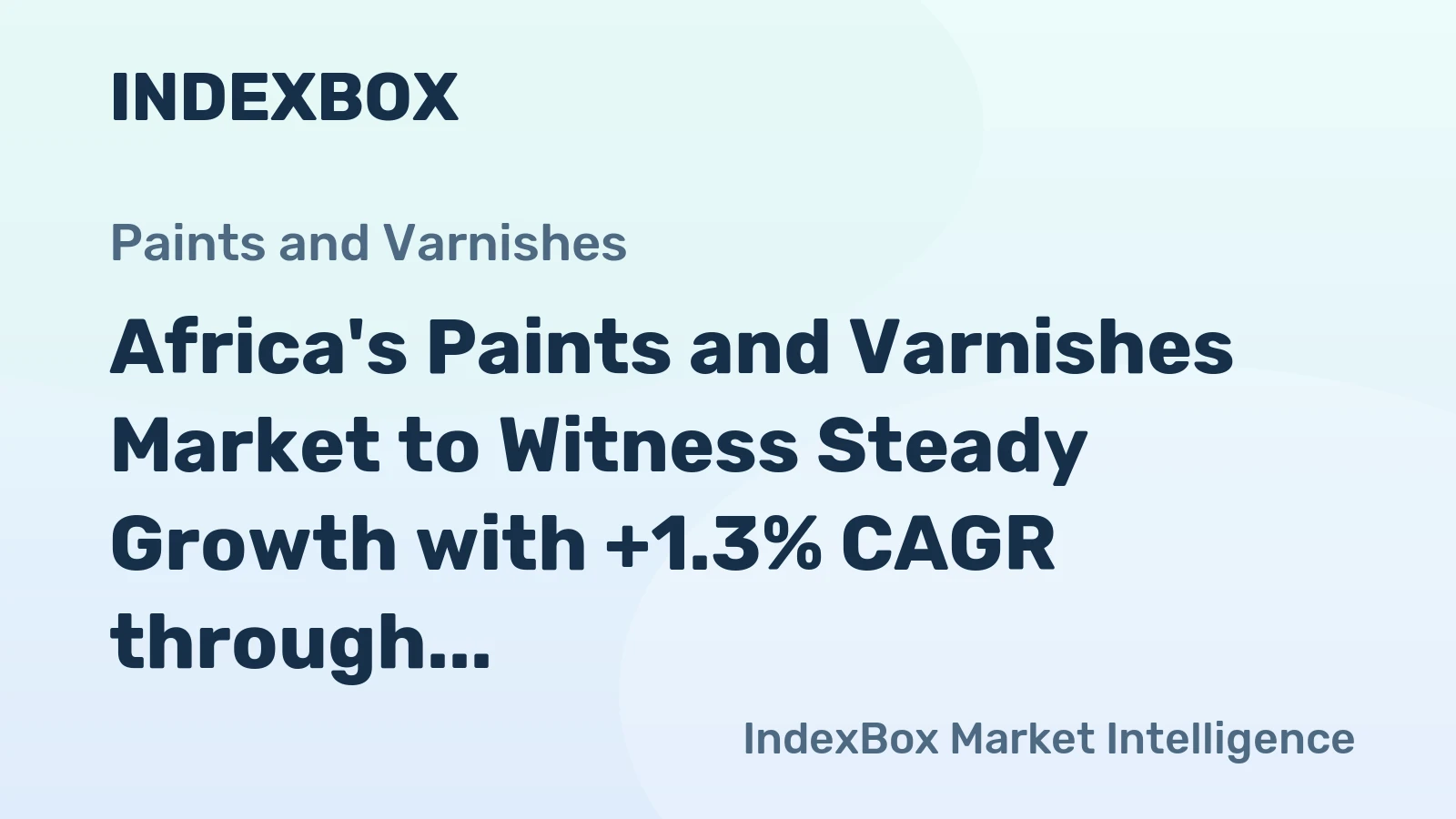 Africa's Paints and Varnishes Market to Witness Steady Growth with +1.3% CAGR through 2035
