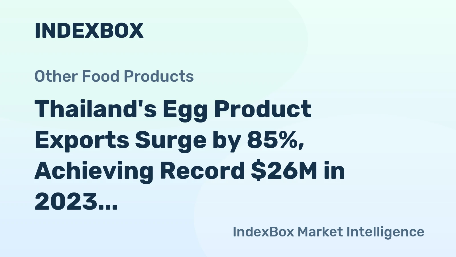Thailand's Egg Product Exports Surge by 85%, Achieving Record $26M in 2023