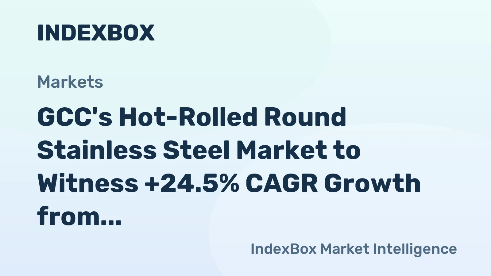 GCC's Hot-Rolled Round Stainless Steel Market to Witness +24.5% CAGR Growth from 2024 to 2035
