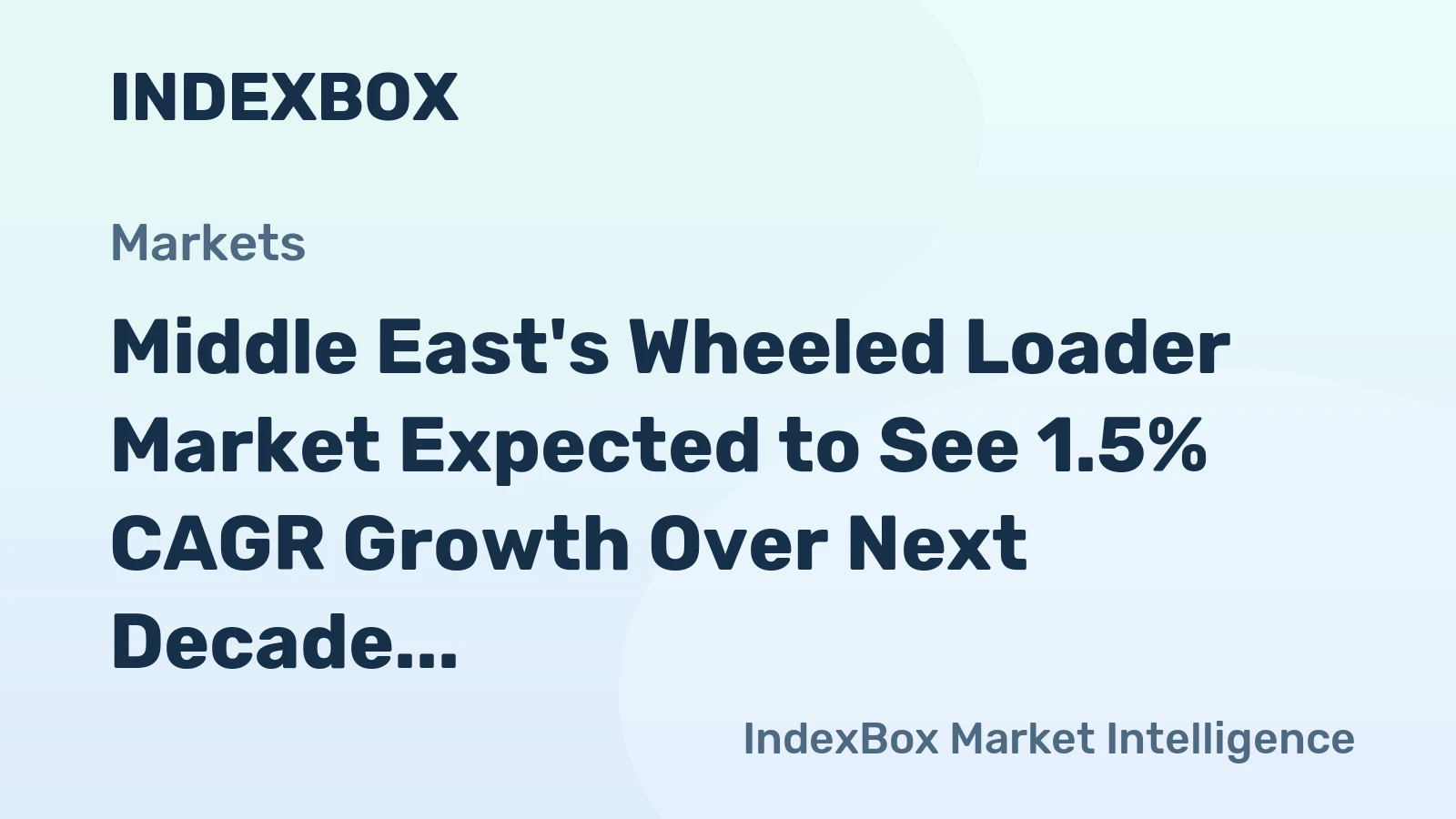 Middle East's Wheeled Loader Market Expected to See 1.5% CAGR Growth Over Next Decade