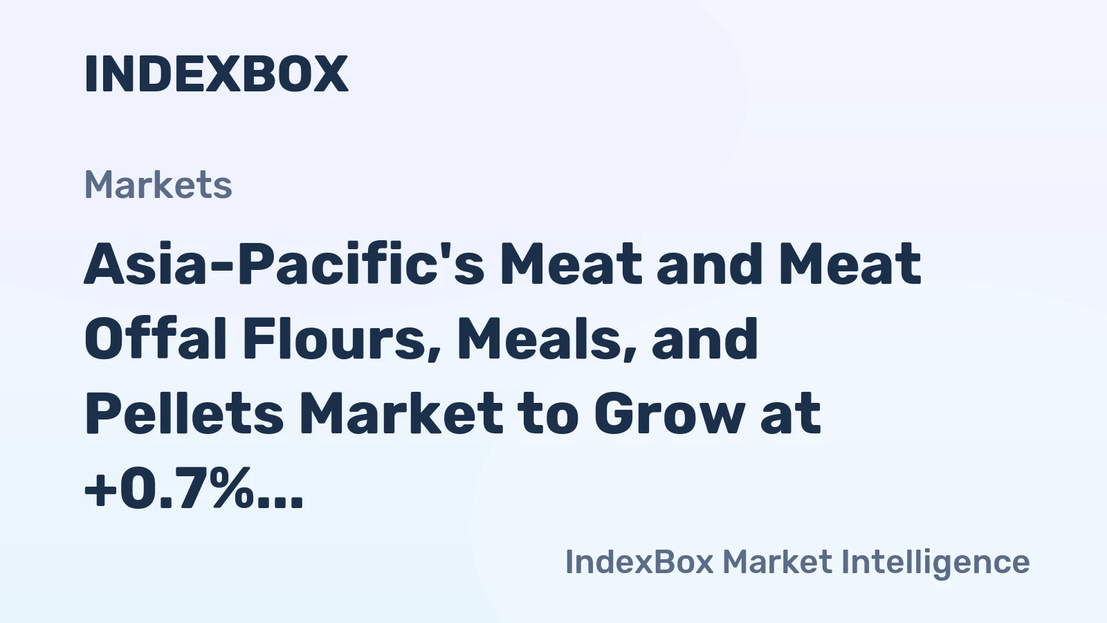 Asia-Pacific's Meat and Meat Offal Flours, Meals, and Pellets Market to Grow at +0.7% CAGR from 2024 to 2035