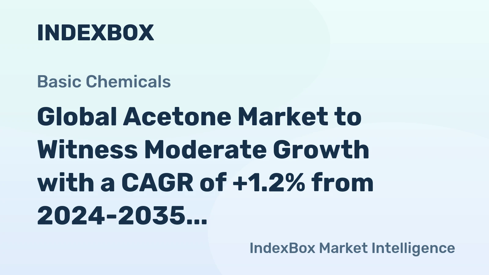 Global Acetone Market to Witness Moderate Growth with a CAGR of +1.2% from 2024-2035