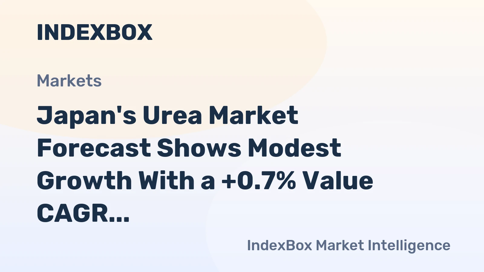 Japan's Urea Market Forecast Shows Modest Growth With a +0.7% Value CAGR