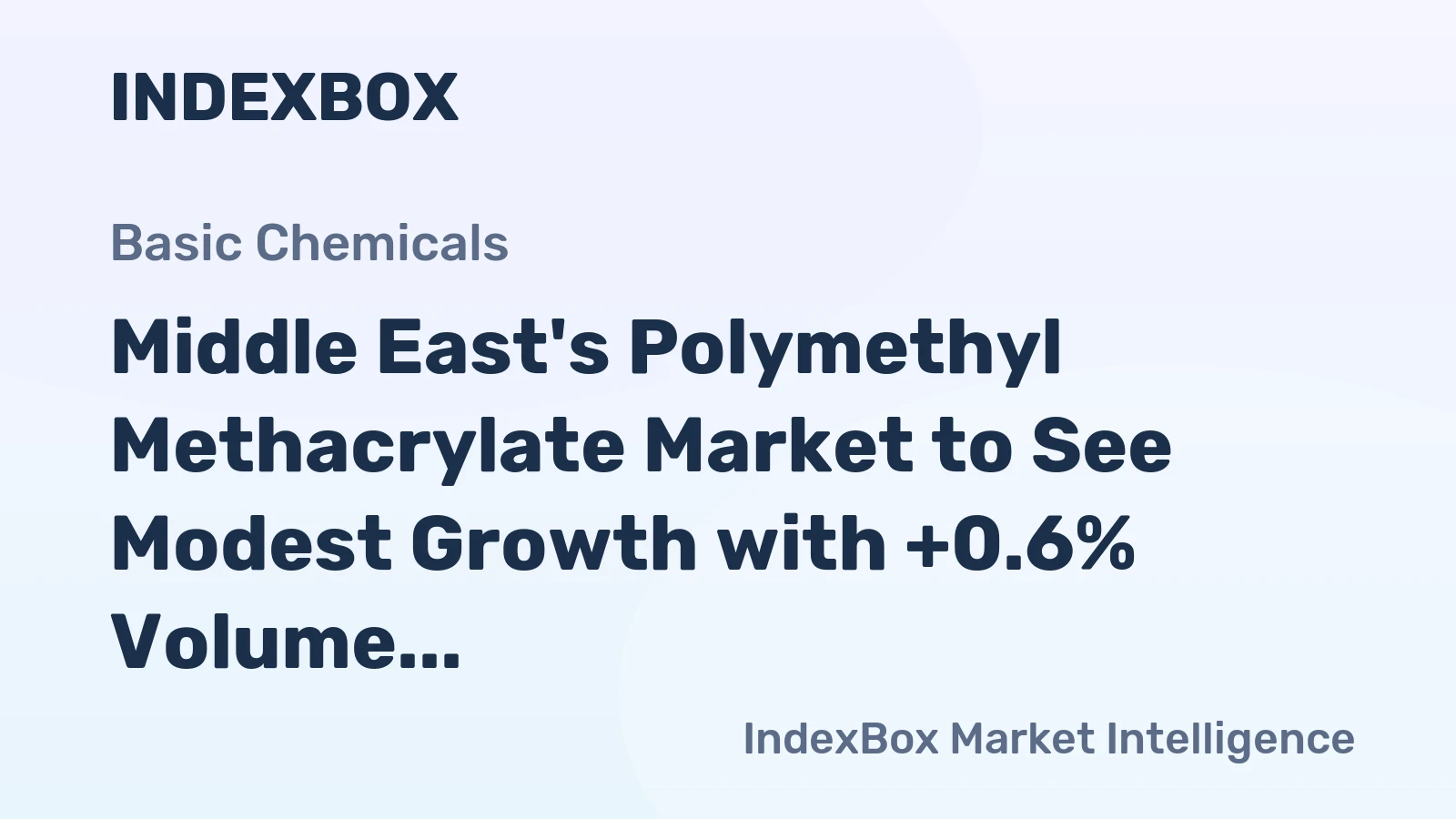 Middle East's Polymethyl Methacrylate Market to See Modest Growth with +0.6% Volume CAGR Through 2035