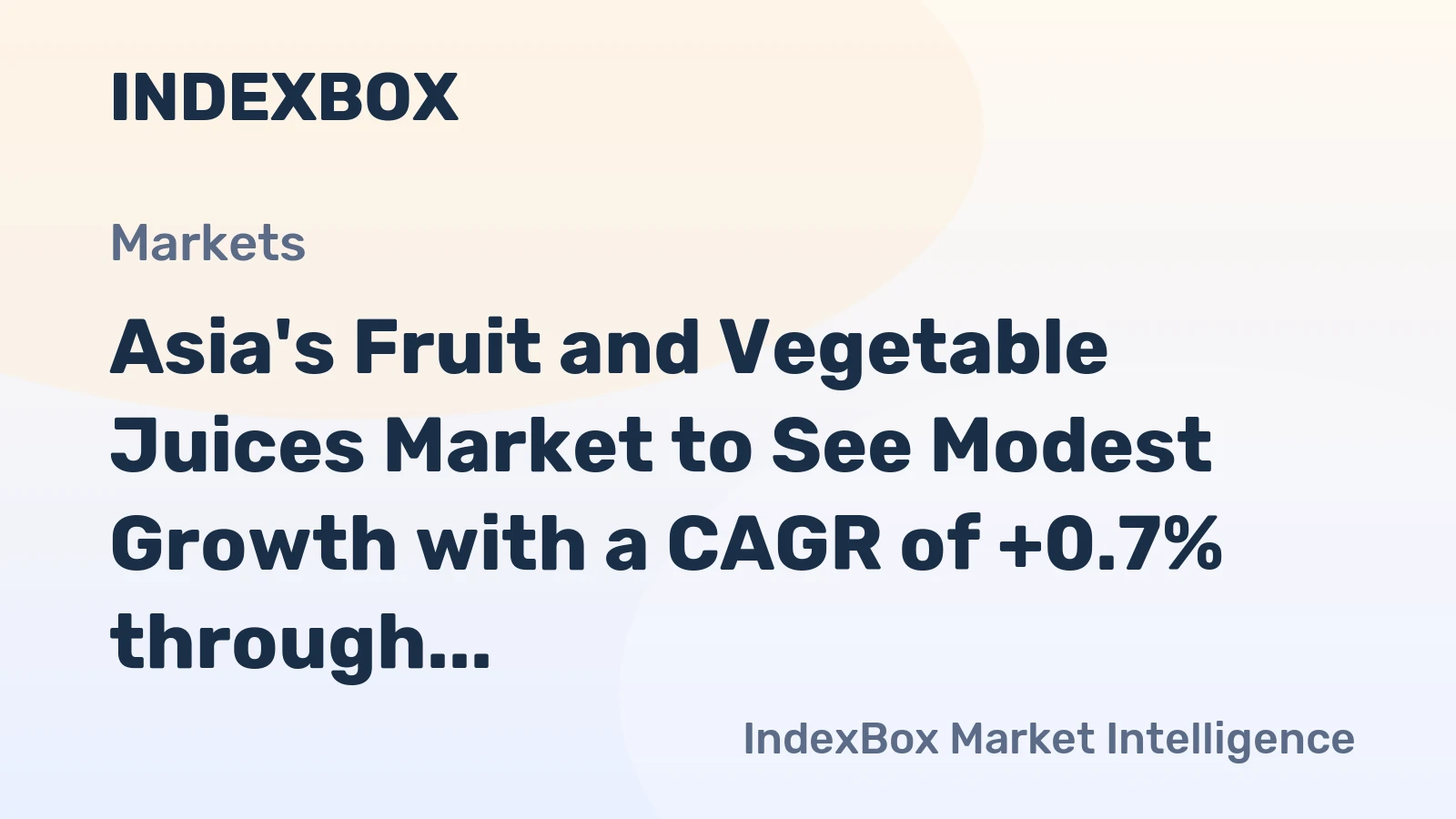 Asia's Fruit and Vegetable Juices Market to See Modest Growth with a CAGR of +0.7% through 2035, Reaching $23.3B