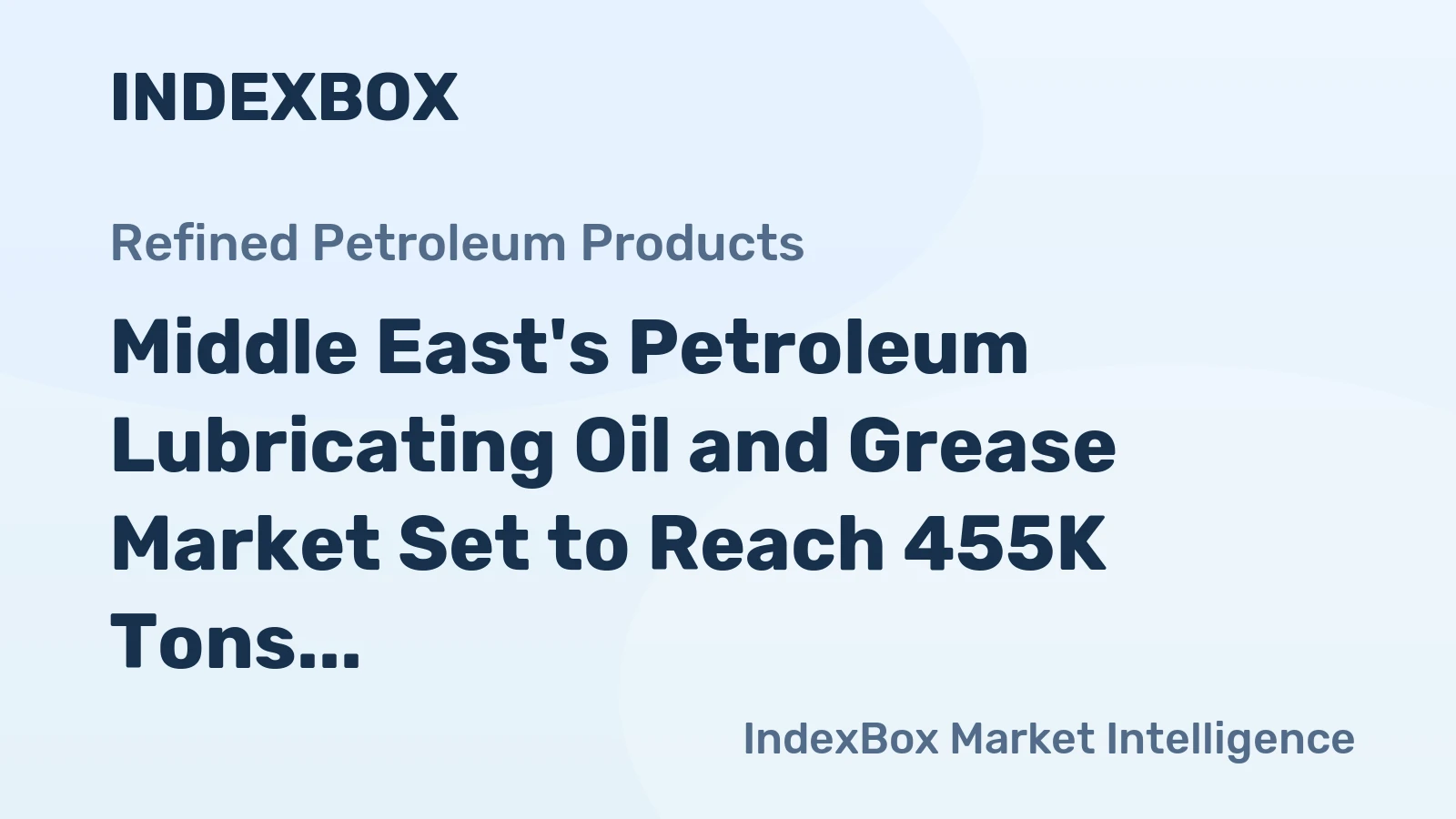 Middle East's Petroleum Lubricating Oil and Grease Market Set to Reach 455K Tons and $1.3 Billion by 2035