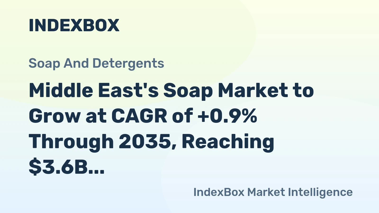 Middle East's Soap Market to Grow at CAGR of +0.9% Through 2035, Reaching $3.6B in Value