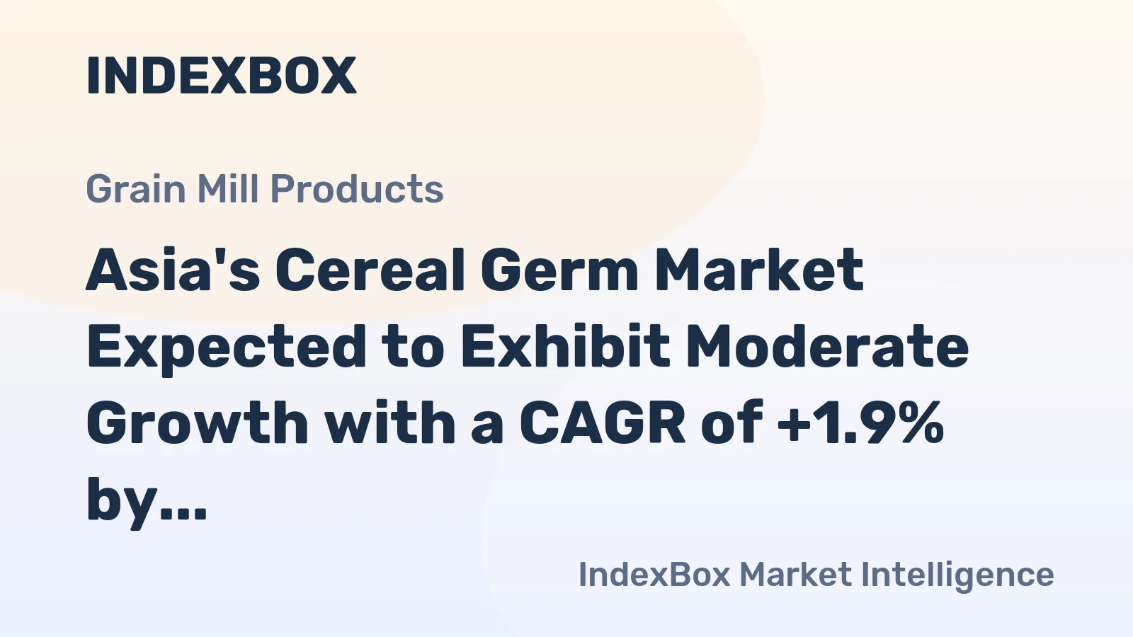 Asia's Cereal Germ Market Expected to Exhibit Moderate Growth with a CAGR of +1.9% by 2035