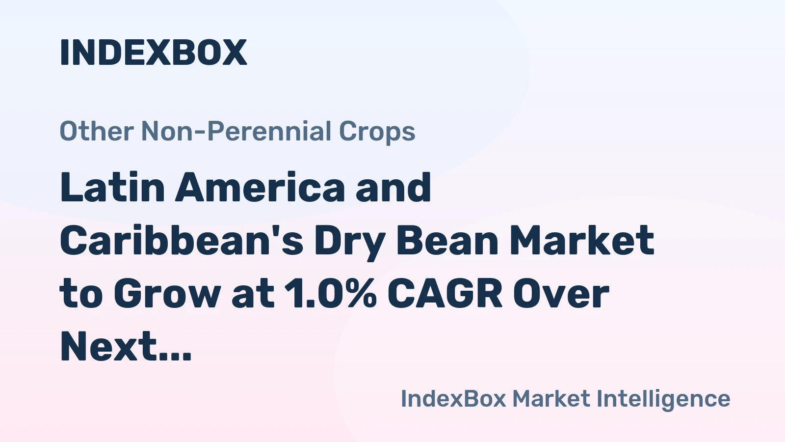 Latin America and Caribbean's Dry Bean Market to Grow at 1.0% CAGR Over Next Decade