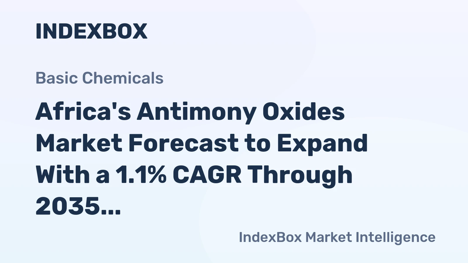 Africa's Antimony Oxides Market Forecast to Expand With a 1.1% CAGR Through 2035