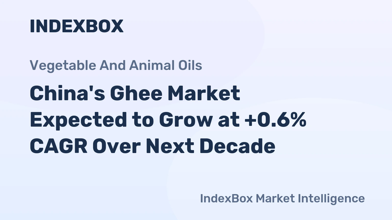 China's Ghee Market Expected to Grow at +0.6% CAGR Over Next Decade