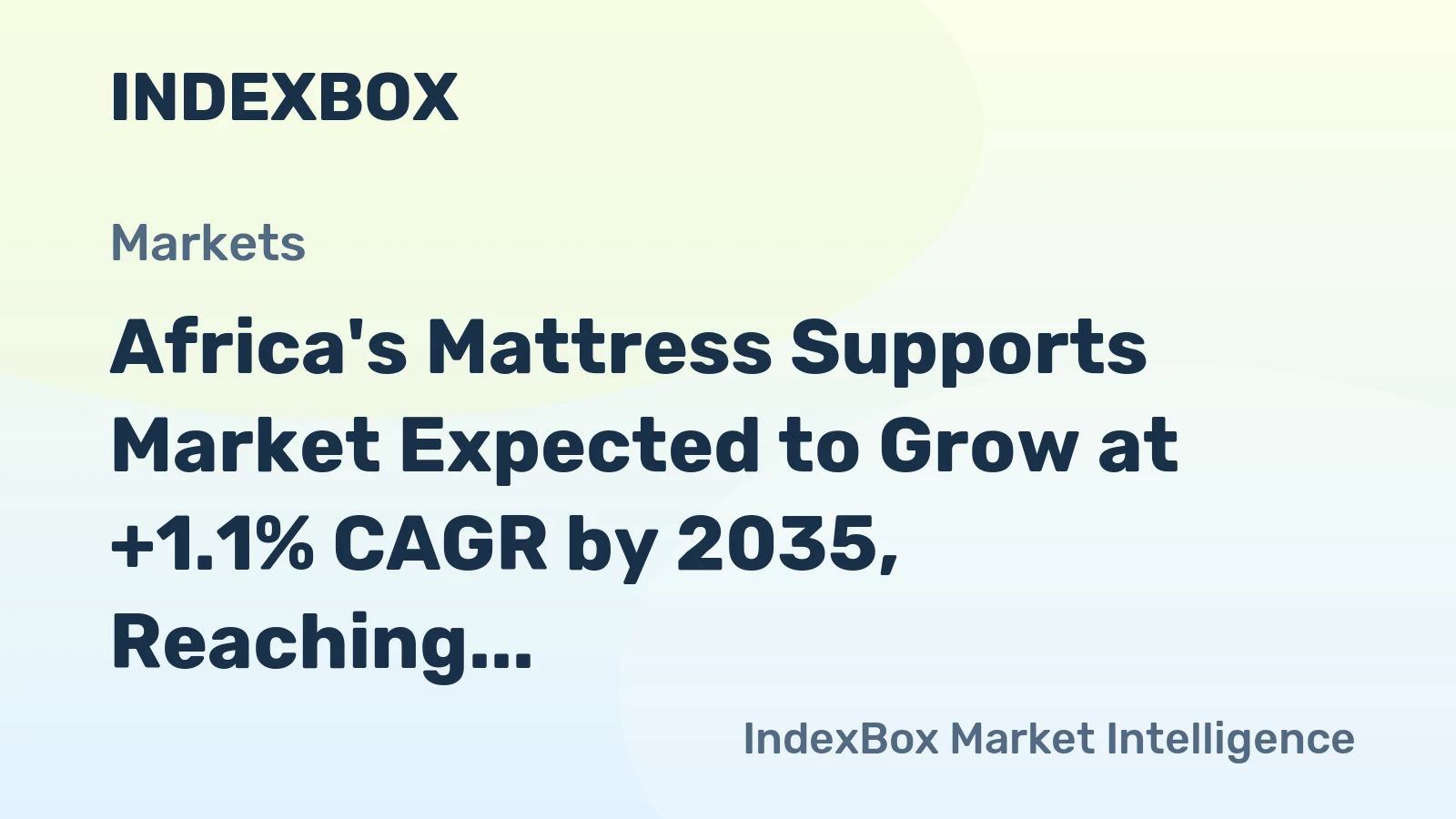 Africa's Mattress Supports Market Expected to Grow at +1.1% CAGR by 2035, Reaching $725M in Value