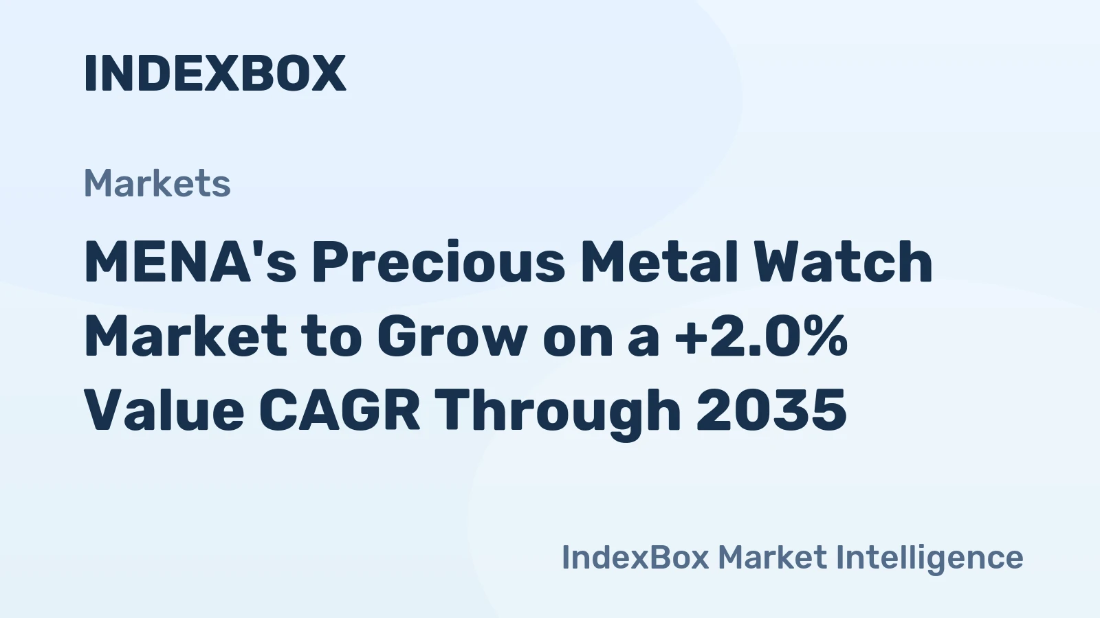 MENA's Precious Metal Watch Market to Grow on a +2.0% Value CAGR Through 2035