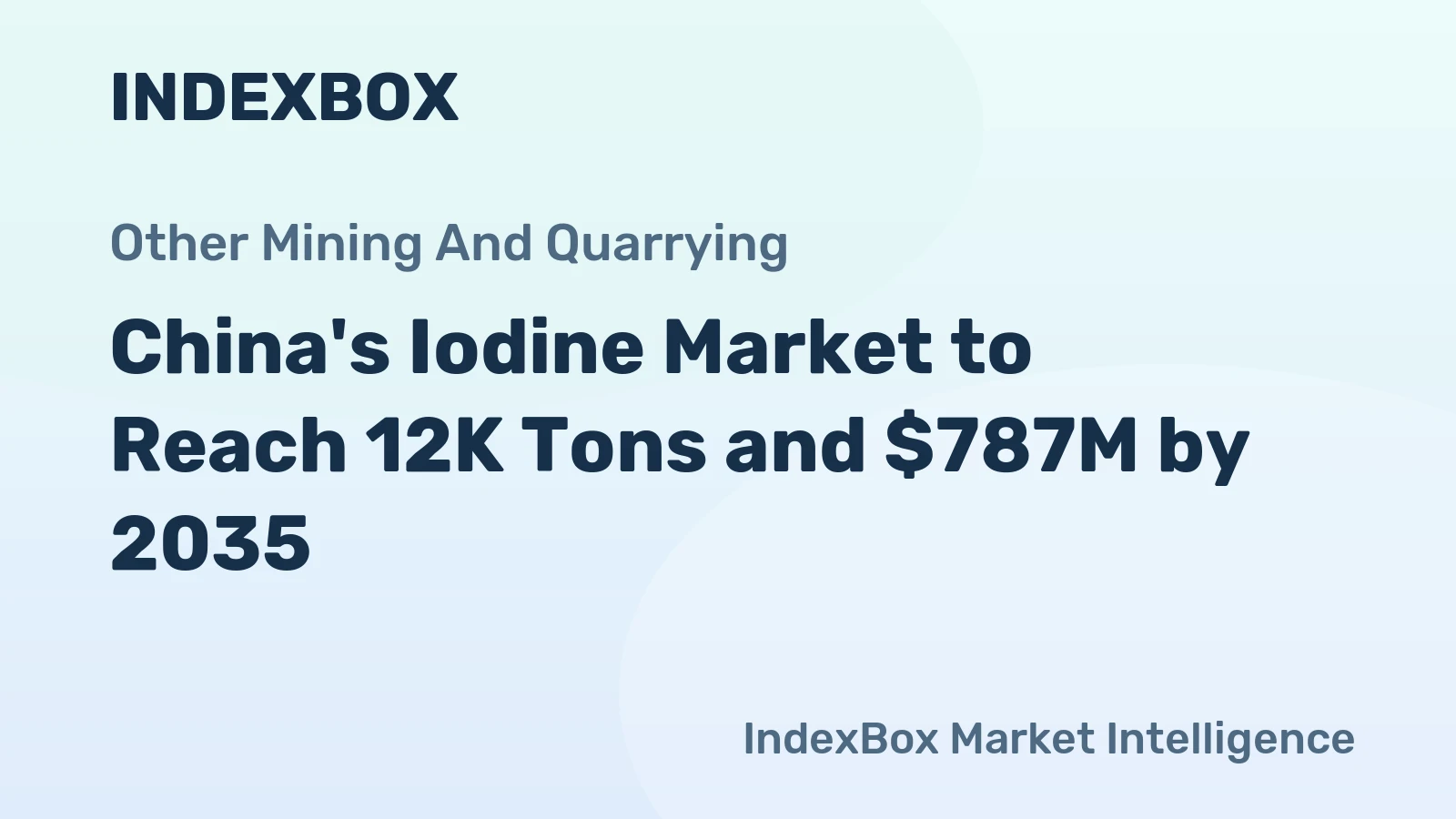 China's Iodine Market to Reach 12K Tons and $787M by 2035