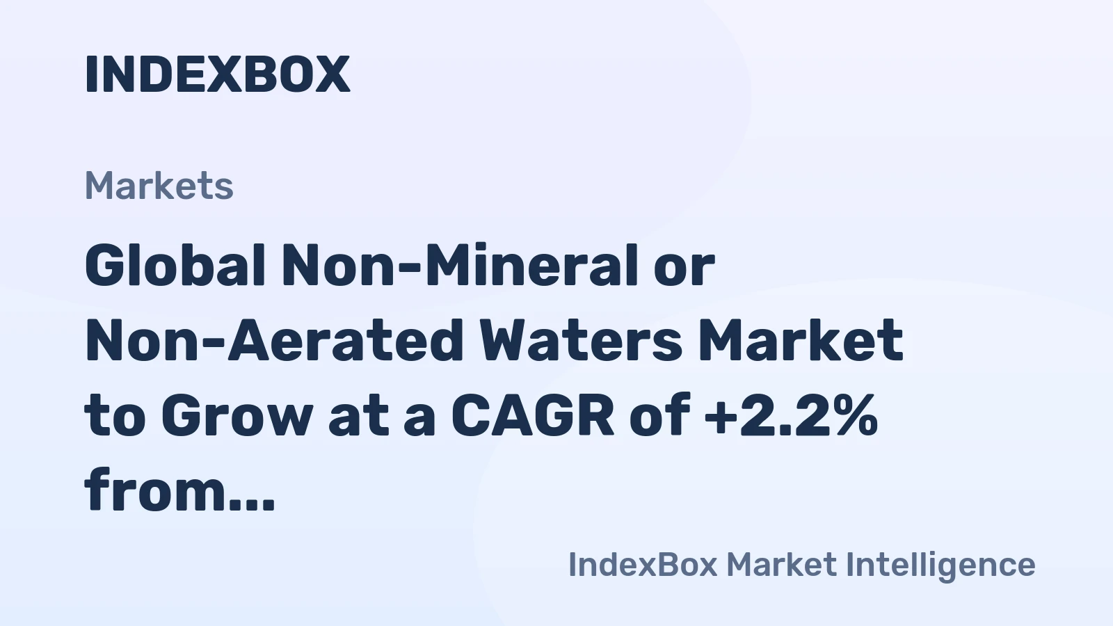 Global Non-Mineral or Non-Aerated Waters Market to Grow at a CAGR of +2.2% from 2024 to 2035, Reaching 320B Litres