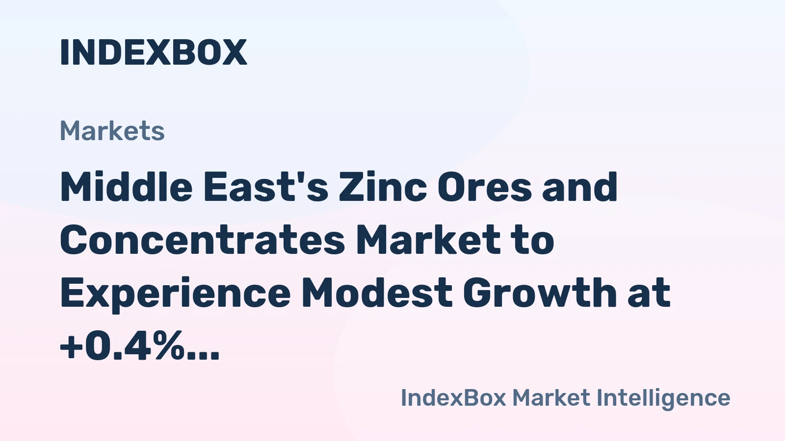 Middle East's Zinc Ores and Concentrates Market to Experience Modest Growth at +0.4% CAGR from 2024 to 2035