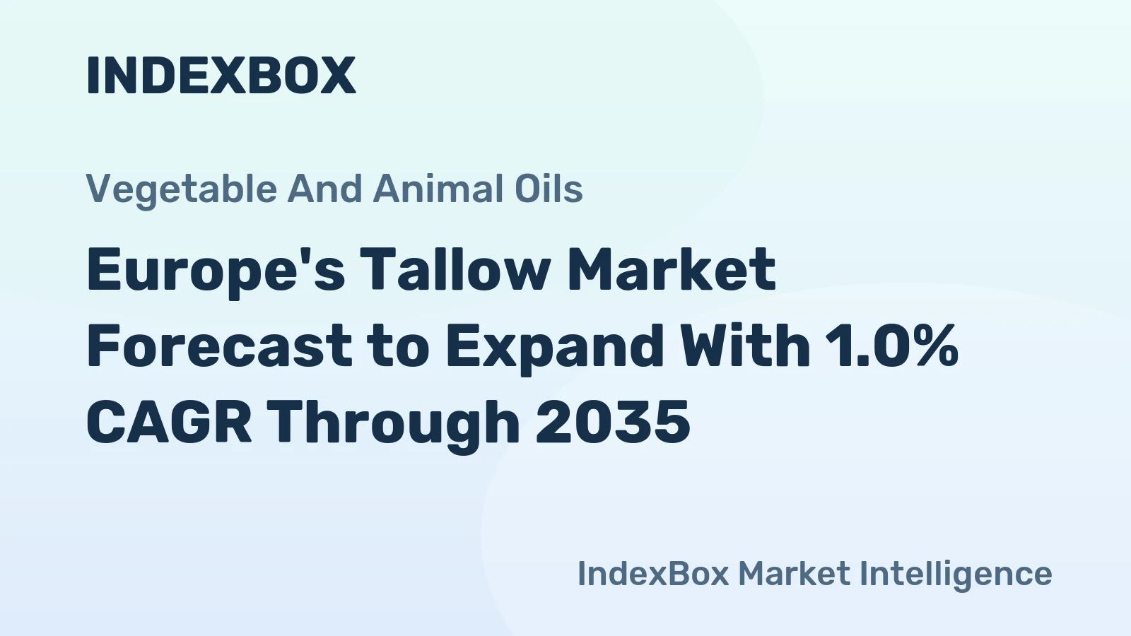 Europe's Tallow Market Forecast to Expand With 1.0% CAGR Through 2035