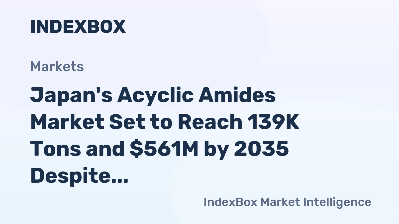 Japan's Acyclic Amides Market Set to Reach 139K Tons and $561M by 2035 Despite Recent Contraction