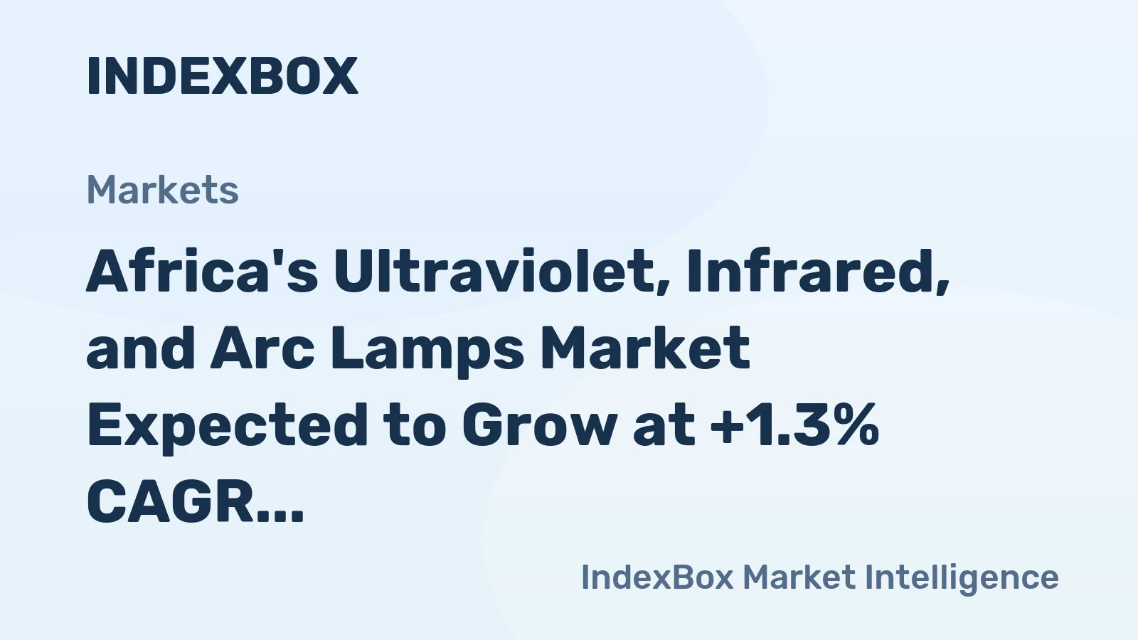 Africa's Ultraviolet, Infrared, and Arc Lamps Market Expected to Grow at +1.3% CAGR Over Next Decade