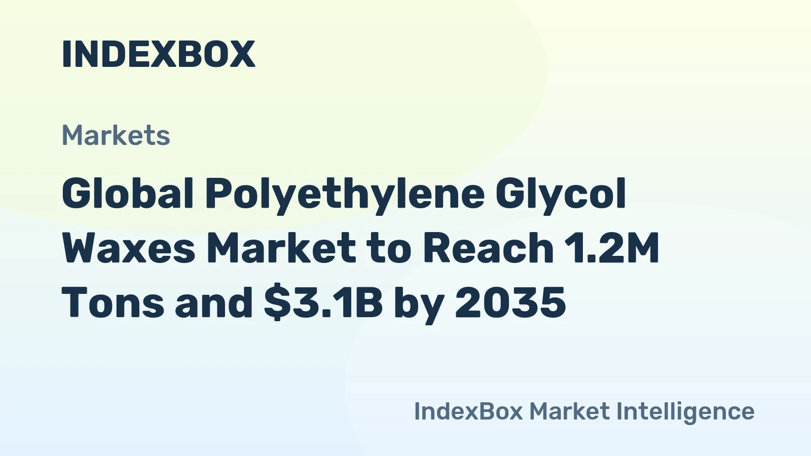 Global Polyethylene Glycol Waxes Market to Reach 1.2M Tons and $3.1B by 2035