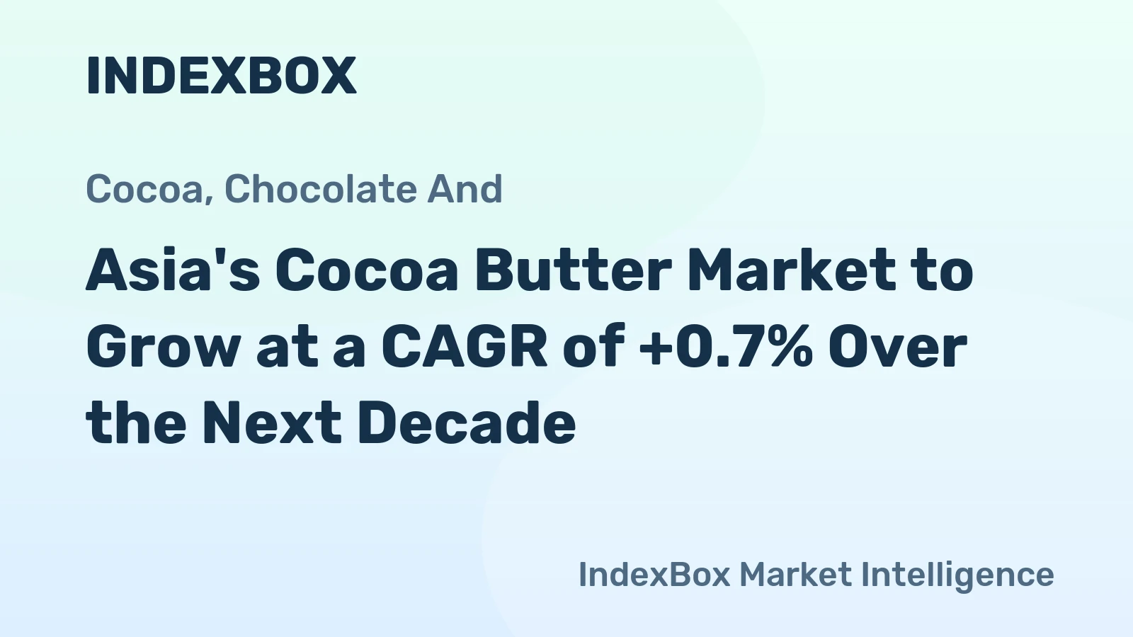 Asia's Cocoa Butter Market to Grow at a CAGR of +0.7% Over the Next Decade