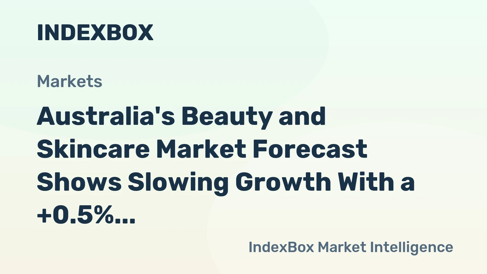 Australia's Beauty and Skincare Market Forecast Shows Slowing Growth With a +0.5% Volume CAGR