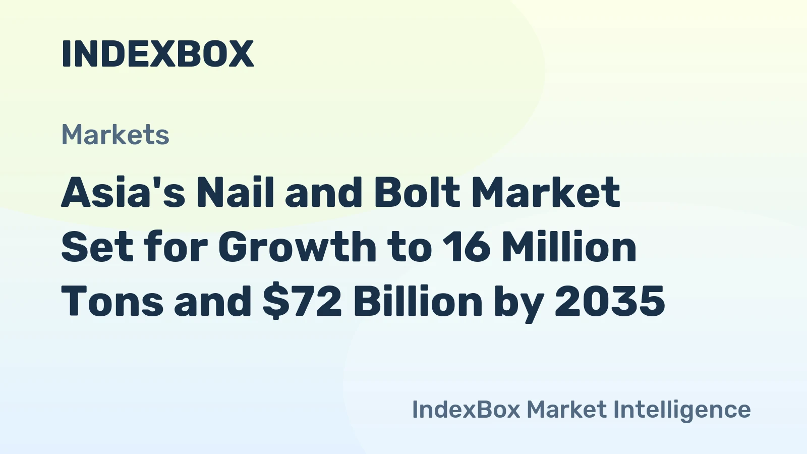 Asia's Nail and Bolt Market Set for Growth to 16 Million Tons and $72 Billion by 2035