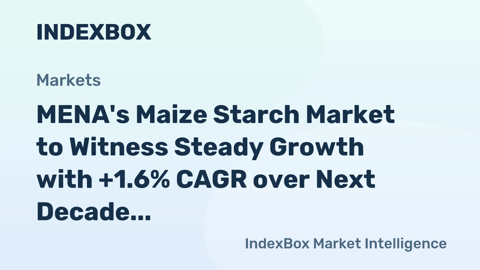 MENA's Maize Starch Market to Witness Steady Growth with +1.6% CAGR over Next Decade