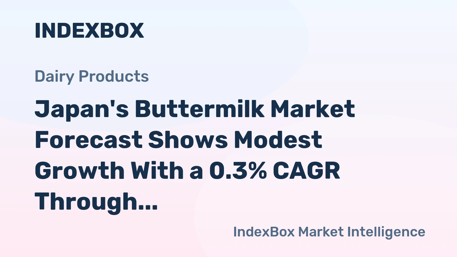 Japan's Buttermilk Market Forecast Shows Modest Growth With a 0.3% CAGR Through 2035