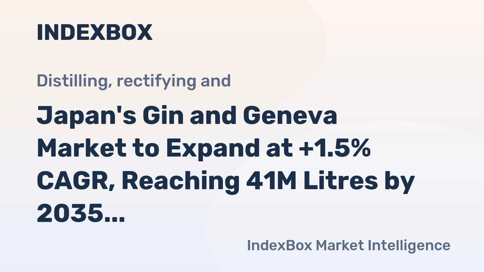 Japan's Gin and Geneva Market to Expand at +1.5% CAGR, Reaching 41M Litres by 2035