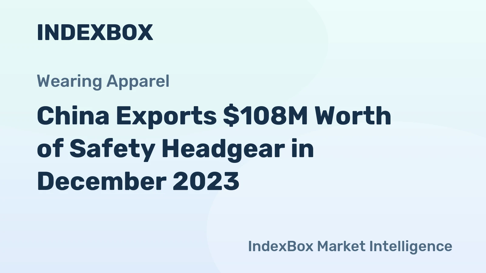 China Exports $108M Worth of Safety Headgear in December 2023