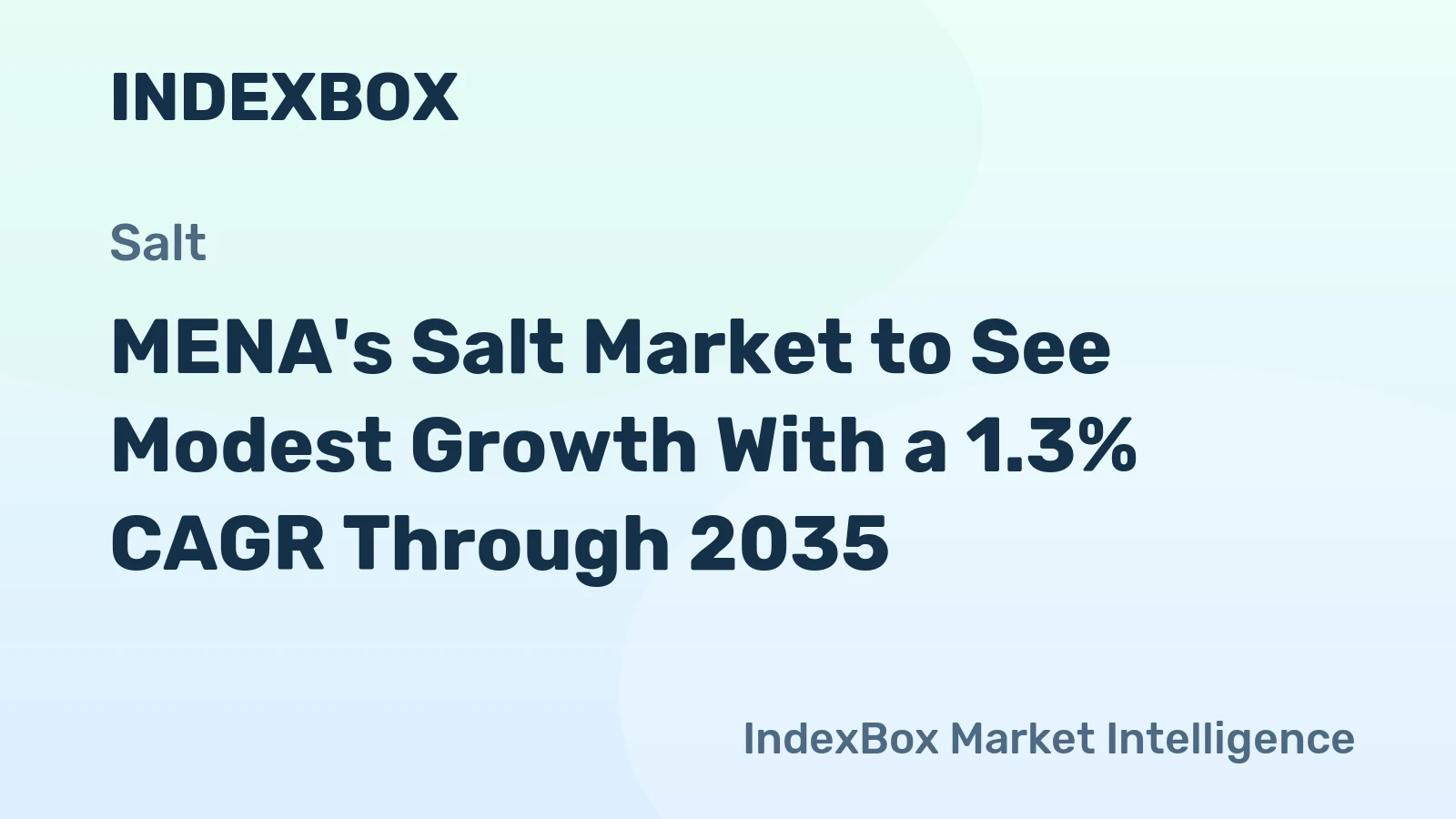 MENA's Salt Market to See Modest Growth With a 1.3% CAGR Through 2035