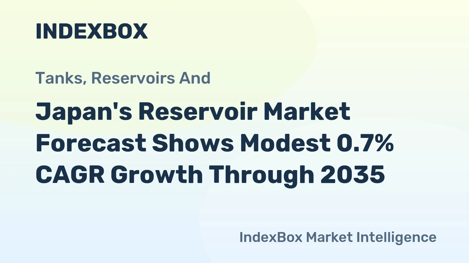 Japan's Reservoir Market Forecast Shows Modest 0.7% CAGR Growth Through 2035