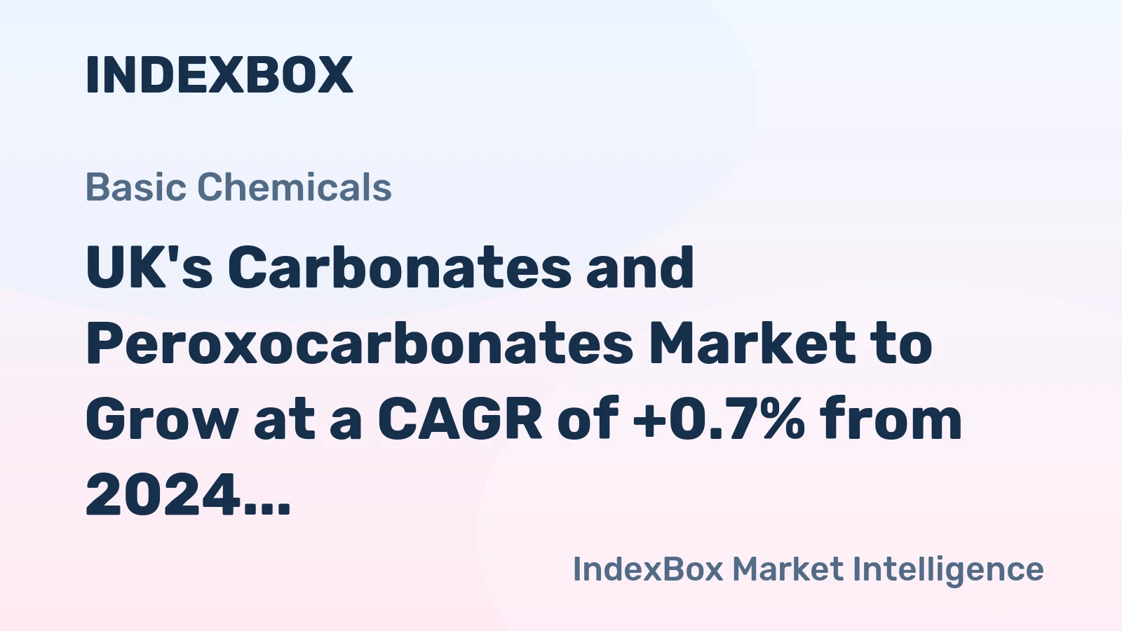 UK's Carbonates and Peroxocarbonates Market to Grow at a CAGR of +0.7% from 2024 to 2035