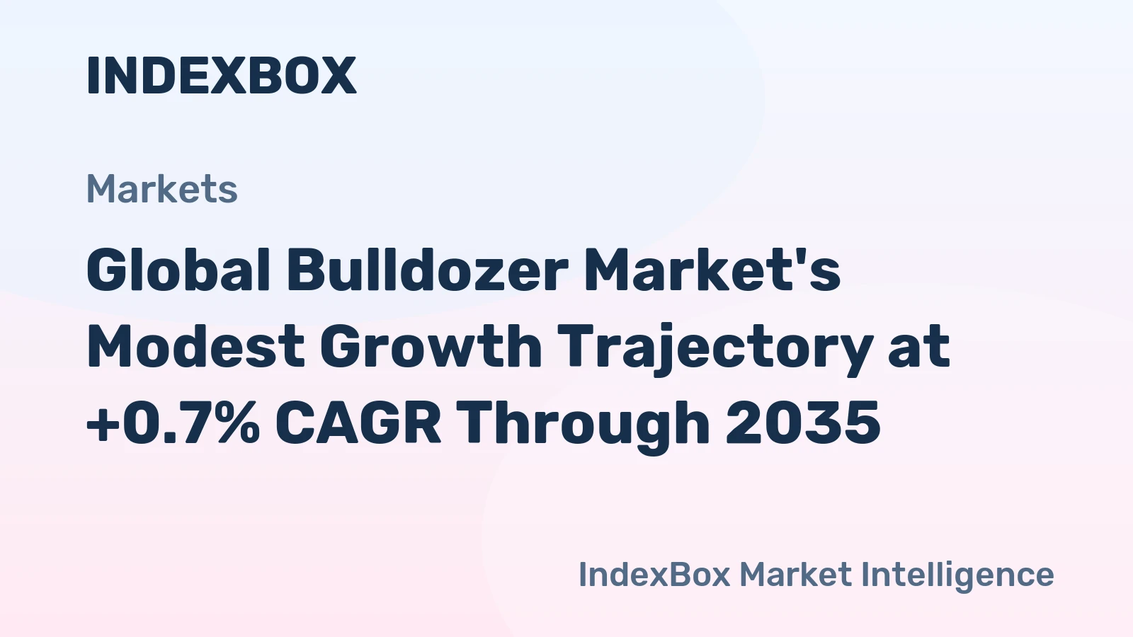 Global Bulldozer Market's Modest Growth Trajectory at +0.7% CAGR Through 2035