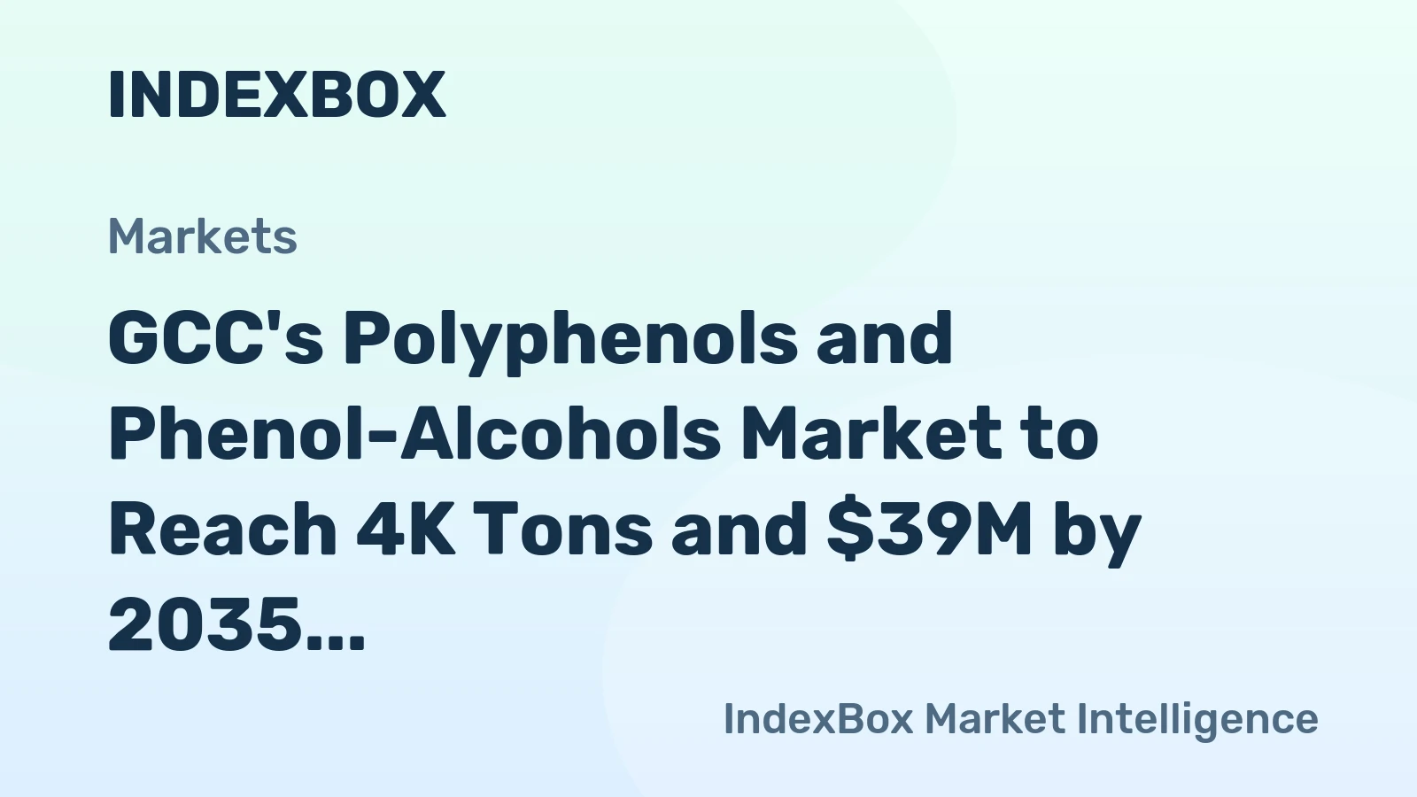 GCC's Polyphenols and Phenol-Alcohols Market to Reach 4K Tons and $39M by 2035