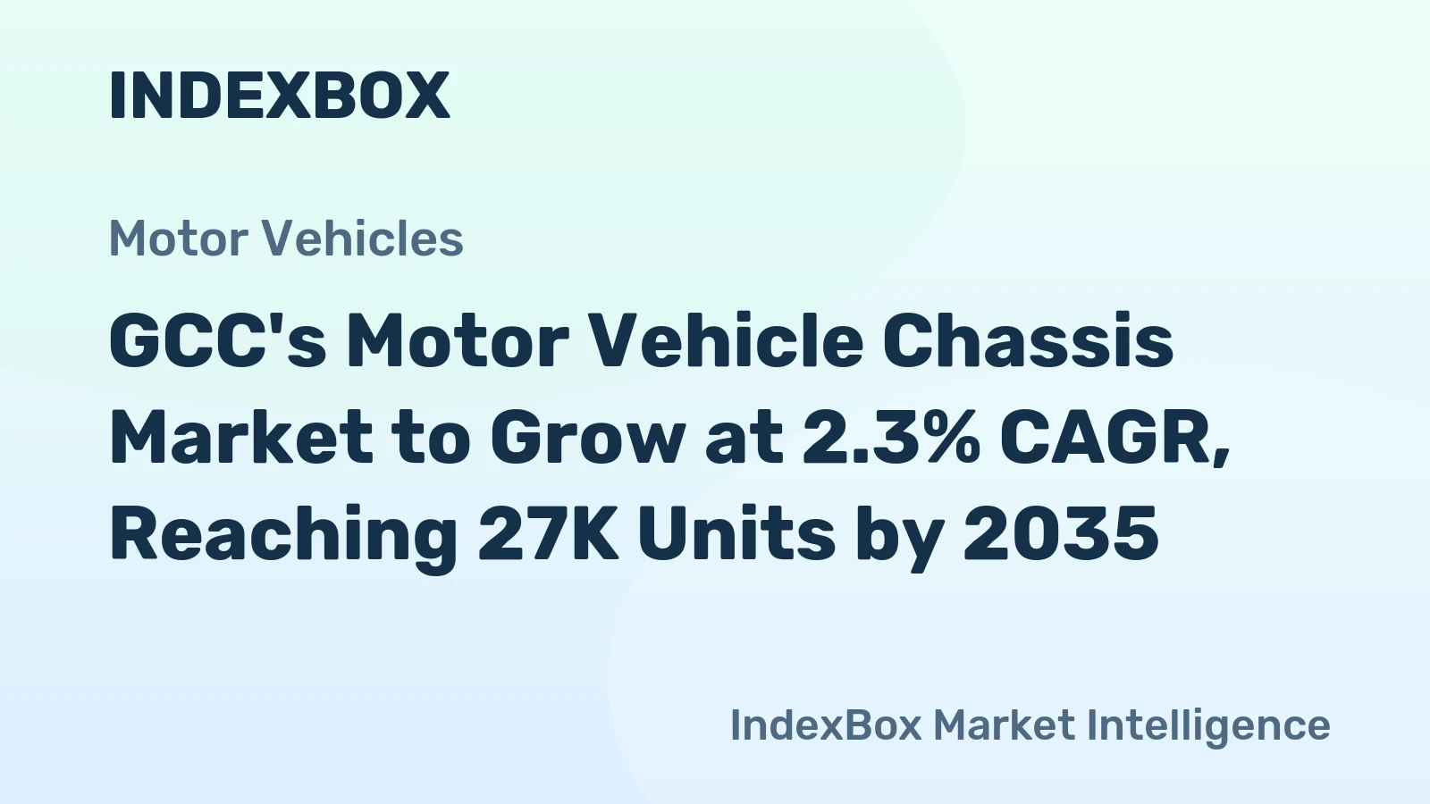 GCC's Motor Vehicle Chassis Market to Grow at 2.3% CAGR, Reaching 27K Units by 2035