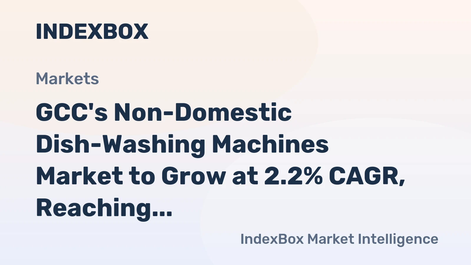 GCC's Non-Domestic Dish-Washing Machines Market to Grow at 2.2% CAGR, Reaching 77K Units by 2035