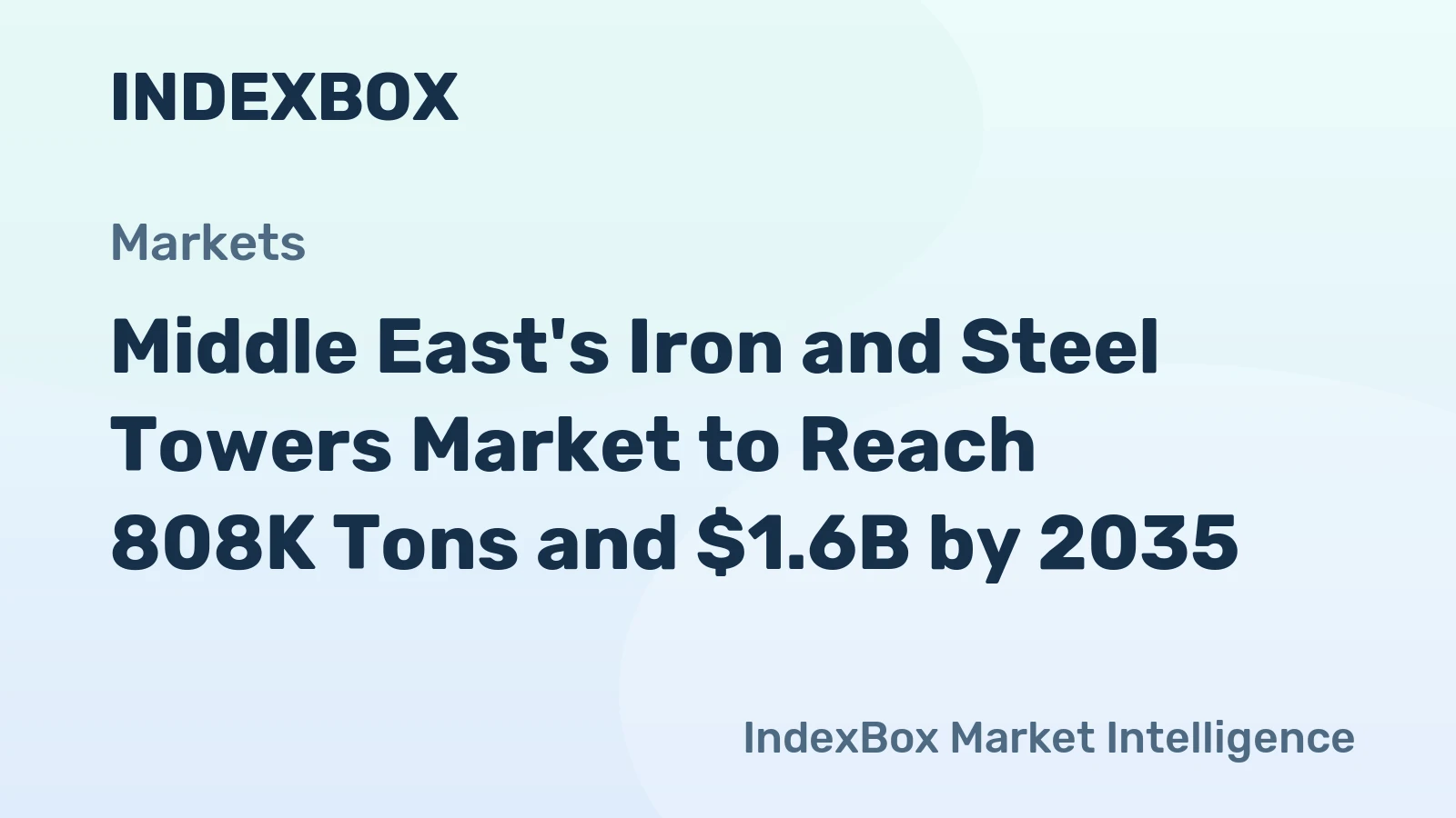 Middle East's Iron and Steel Towers Market to Reach 808K Tons and $1.6B by 2035