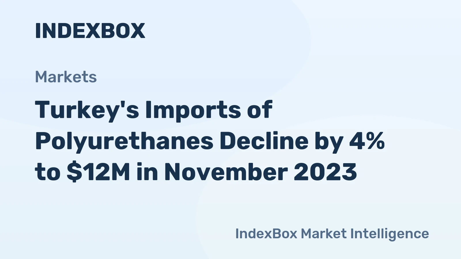 Turkey's Imports of Polyurethanes Decline by 4% to $12M in November 2023