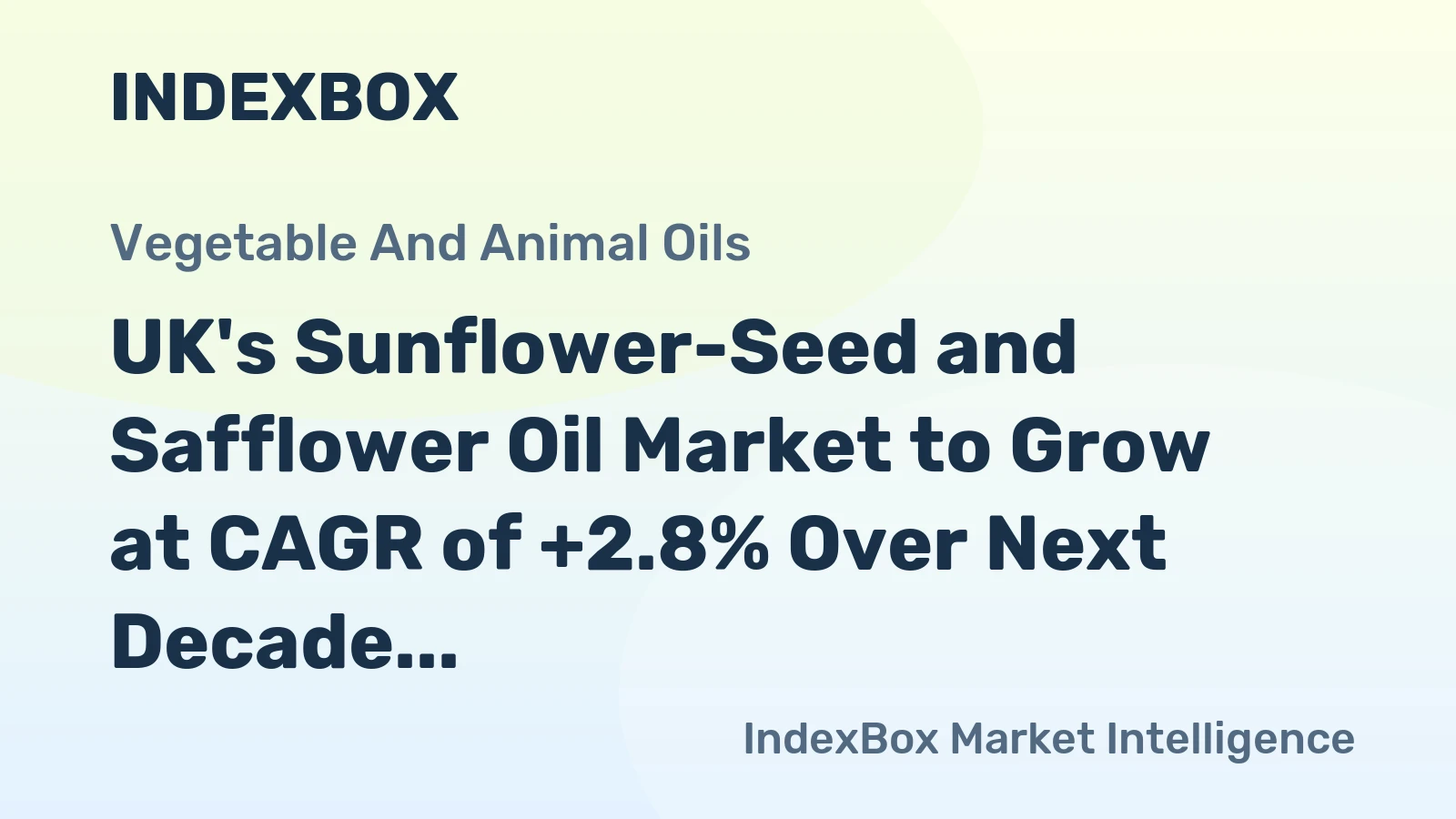 UK's Sunflower-Seed and Safflower Oil Market to Grow at CAGR of +2.8% Over Next Decade